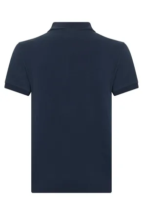Maison Kitsun&eacute; Womens Piqu&eacute; Cotton Polo Shirt Dark Blue Tops