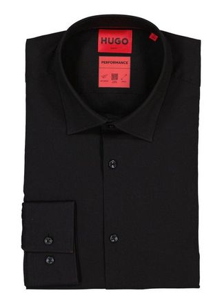 HUGO BOSS Herren Hemd schwarz Slim Fit