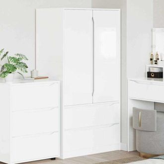 vidaXL vidaXL Armoire Blanc Brillant 79,5 x 49 x 156 cm Bois ding&eacute;nierie