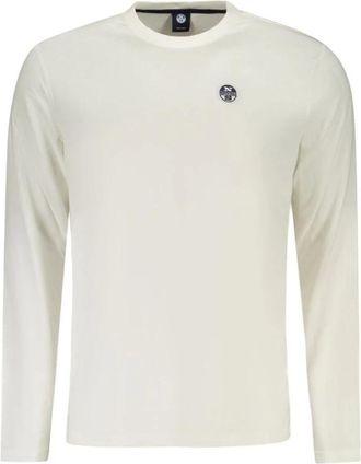 North Sails Wei&szlig;e Baumwoll-Langarmshirt mit Logo - - Tops - Herren - Wei&szlig; - M