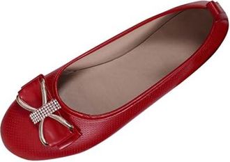 Generic Chaussures de ballet pour femme avec noeud - Couleur unie - &Eacute;l&eacute;gantes - L&eacute;g&egrave;res - Classiques - Confortables - Pour le travail et le bureau - Style d&eacute;c