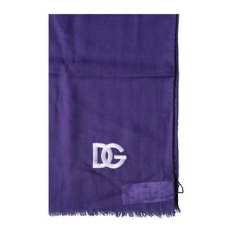 Dolce & Gabbana Homme, Accessoires, Violet, Taille: ONE Size Lace Cotton Wrap Shawl Scarf