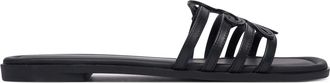 Tommy Hilfiger Pantoletten Tommy Hilfiger Th Script Flat Mule Lth FW0FW09368 Schwarz