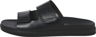 Jack & Jones Herren Jfwstockholm Leather Velcro Sandal, Black, 40 EU