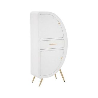 Dmora Sideboard Boretto 60x32x133 cm Wei&szlig;, 1 Schublade 2 T&uuml;ren