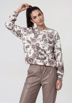 Monari Sweatshirt Sweatshirt Blume allover Regular fit mit Blumenmuster