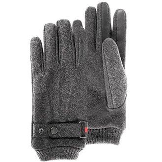 Isotoner Gants homme tactiles en tissu lain&eacute; - doubl&eacute;s fausse fourrure
