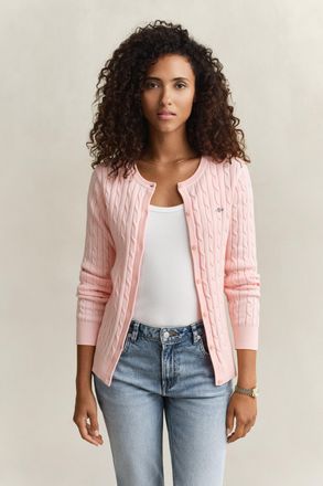GANT Damen Strickjacke mit Zopfmuster (XXXL) APRICOT Rosa