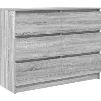 vidaXL Vidaxl - Buffet sonoma gris 100x35x76 cm - Bois ding&eacute;nierie facile &agrave; entretenir - Grand espace de rangement multifonctionnel