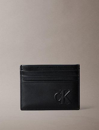 Calvin Klein Kartenetui Aus Saffiano-leder - Black - Herren - Einheitsgr&ouml;&szlig;e
