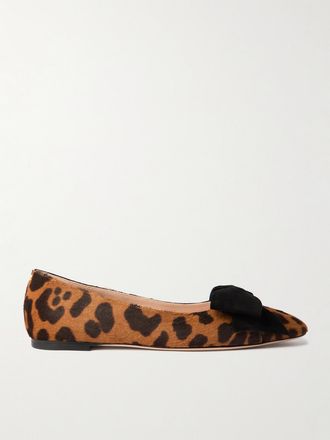 Valentino Garavani Bowow Ballerinas Aus Kalbshaar Mit Leopardenprint Und Velourslederbesatz - Animal-Print