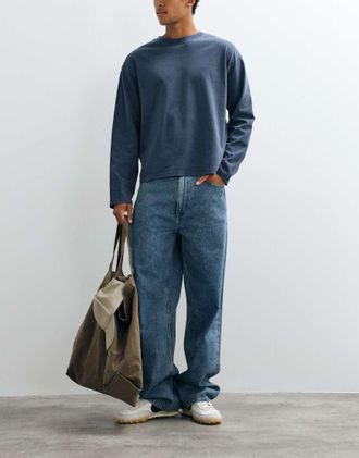 Calvin Klein Jeans Weite Relaxed-Fit-Jeans in hellblauer Waschung