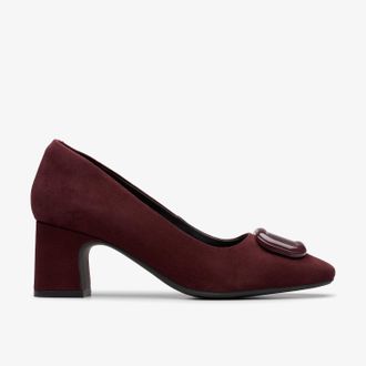 Clarks Fernie Trim Merlot Wildlederschuhe - Rot