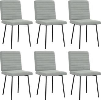 vidaXL Vidaxl - Chaises à manger lot de 6 gris clair velours