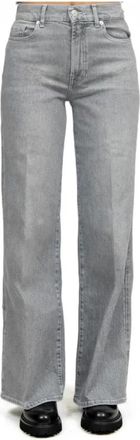 7 For All Mankind Femme, Jeans, Gris, Taille: W26 Jean Large Taille Haute en Coton