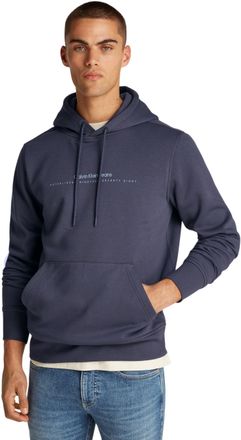 Calvin Klein Herren Hoodie Minimal Logo mit Kapuze, Grau (Ebony), XL