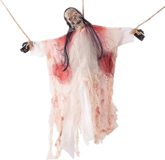 Generic Hounted House Hanging Spirit - Creepy Halloween Decoration, Motion Sound Activated Prop | Beleuchtete Geisterfigur mit gruseligem Stoffdetail, gruseli