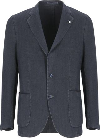 Lubiam Homme, Vestes, Bleu, Taille: XL Veste en coton