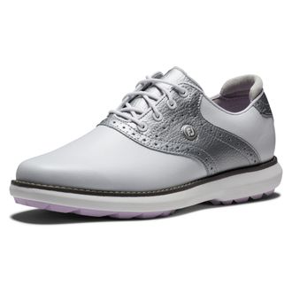 FootJoy Damen Fj Traditions Golfschuh, Weiß, silberfarben, Violett, 4.5 UK