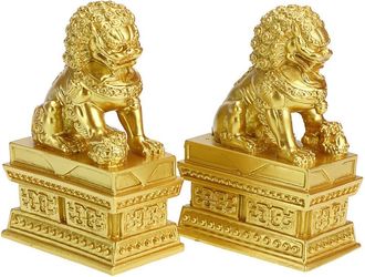 Generic Traditionelle L&ouml;wenstatuen, Paar Fu -FOO -Hunde, Guardian Lion Statue for Registrierkasse, B&uuml;roschreibtisch, Hausw&auml;rme, Gesch&auml;ftser&ouml;ffnungsgeschenk (C