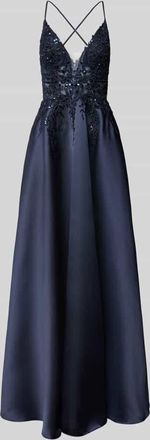 Luxuar Abendkleid mit tiefem V-Ausschnitt