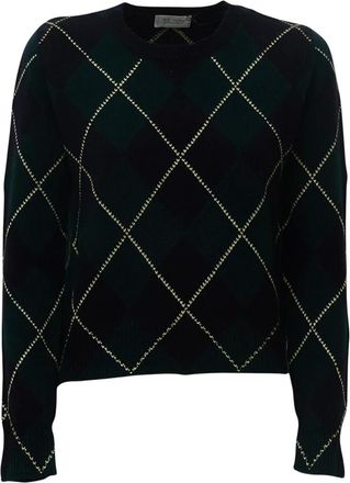 Be You Pull Col Rond &agrave; Losanges - Femme - Pulls - Multicolore - Taille: 42 FR