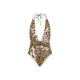 Roberto Cavalli Einteiliger Badeanzug mit Jaguar Skin Print - - Swimwear - Damen - Braun - L