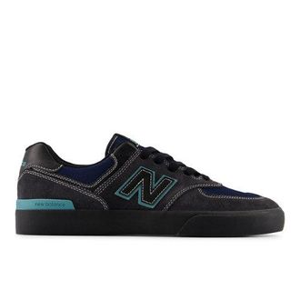 New Balance Unisexe NB Numeric 574 Vulc en Noir/Vert, Su&egrave;de/Mesh, Taille 44.5 Extra-Large