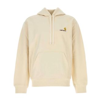 Carhartt Work in Progress Cremefarbener Hoodie mit amerikanischem Schriftzug - - Sweatshirts & Hoodies - Herren - Beige - M