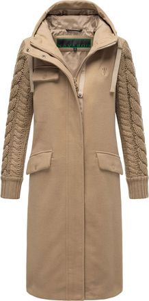 Navahoo Knit Babe Damen Wintermantel mit gestrickten Ärmeln