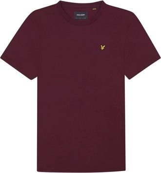 Lyle & Scott Burgunderrotes T-Shirt mit Rundhalsausschnitt - - Tops - Herren - Rot - S