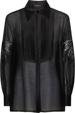 Elena Miro Femme, Blouses et Chemises, Noir, Taille: 44 FR Classic Shirt