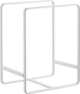 Yamazaki Tableware Yamazaki 2268 TOWER Geschirrständer, weiß, Stahl/Silikon, Minimalistisches Design, 11,5 x 16 x 20 cm (LxBxH)