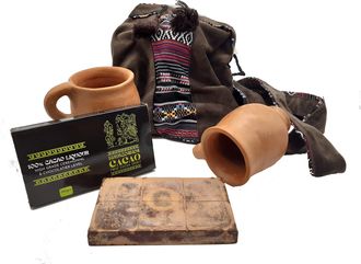 Generic Maya Kingdom Kakao Criollo Zeremonie Set - Premium Kakao, 2x Trinkbecher, Tragetasche