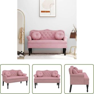 vidaXL vidaXL Rosa Sitzbank - Sitzbank mit Kissen Rosa 120,5x65x75 cm Samt