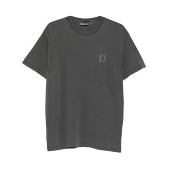 Carhartt Work in Progress Kurz&auml;rmeliges Baumwoll-T-Shirt mit Logo - - Tops - Herren - Schwarzk - XL