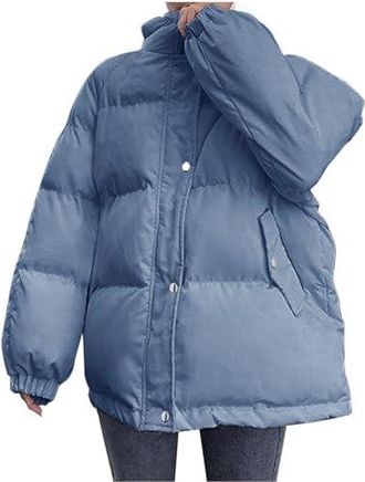 Generic Doudoune Plume Femme Cape Femme Capuche Fourrure Veste En Coton Épais Et Ample Pour Avec Chapeau Grandes Poches Couleur Unie Automne Et Hiver Veste Gr