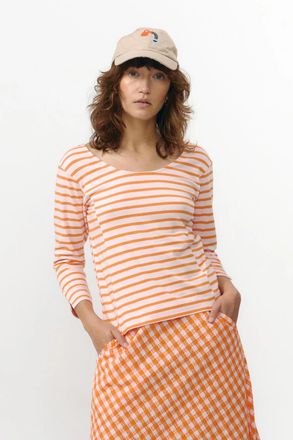 Suite13lab Damen vegan Top Bonao Streifen Orange
