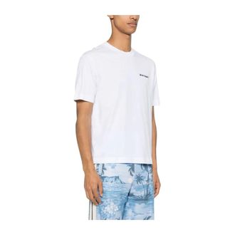 Palm Angels Homme, Tops, Blanc, Taille: XL T-Chemises