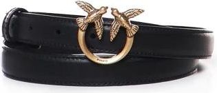 Pinko Pinko, Femme, Accessoires, Noir, Taille: 2XS Logo Buckle Belt