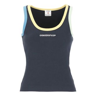 Casablanca Colourblock Ripp-Top - - Tops - Damen - Blau - L