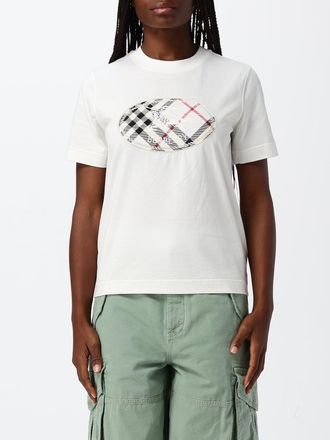 Burberry T-shirt &agrave; col ras du cou en coton avec d&eacute;tails Vintage Check