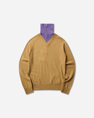 Maison Margiela Layered V-Neck Sweater Mustard / Violet