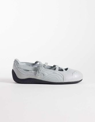 Puma Speedcat - Ballerines &agrave; imprim&eacute; croco - Gris clair-Blanc