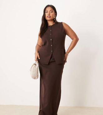 Pretty Lavish Curve Jupe densemble en maille - Chocolat-Marron