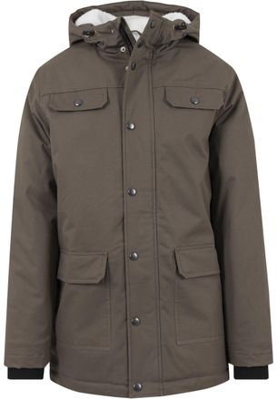 Urban Classics Herren und Jungen Jacke Heavy Cotton Parka mit gef&uuml;tterter und Verstellbarer Kapuze f&uuml;r Herbst und Winter, Olive, Small