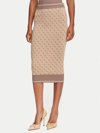 Guess Bleistiftrock W6YD19 Z0961 Beige Slim Fit