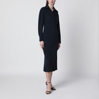 Victoria Beckham Navy blue midi shirt dress