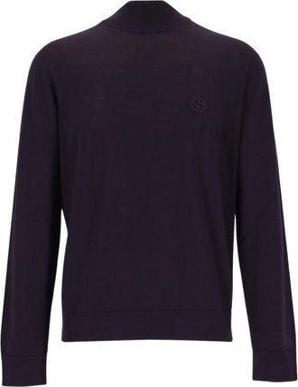 Giorgio Armani Pull &agrave; col roul&eacute; en laine - Homme - Pulls - Bleu - Taille: XL