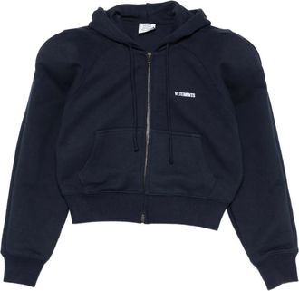 VETEMENTS Femme, Sweatshirts et sweats &agrave; capuche, Bleu, Taille: 38 FR Zip-throughs